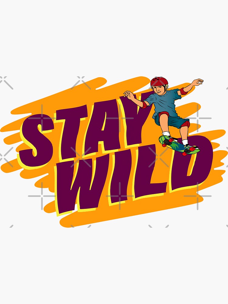 " Trending Ben Azelart Stay Wild Skateboarding" Sticker for Sale by ...