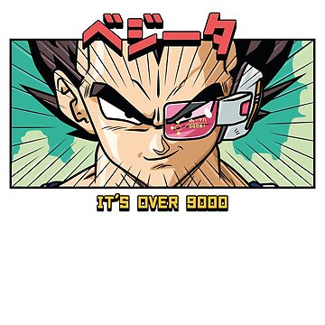 "vegeta, it's over 9000" Sticker for Sale by redwane | Redbubble