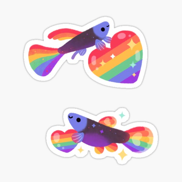 "Rainbow guppy 7" Sticker for Sale by pikaole | Redbubble