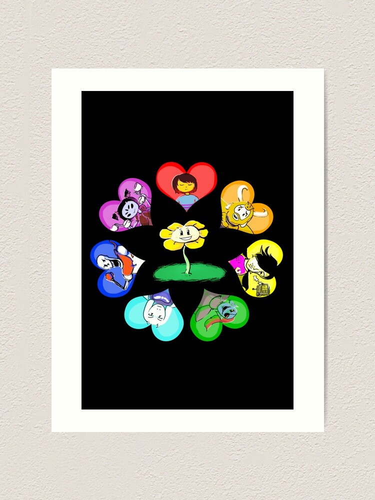 "Undertale - Hearts with Characters" Art Print for Sale by Gabbo ...