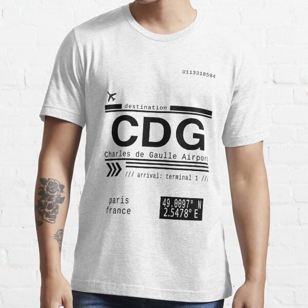 "CDG Charles de Gaulle Airport Paris France Call Letters" T-shirt for ...