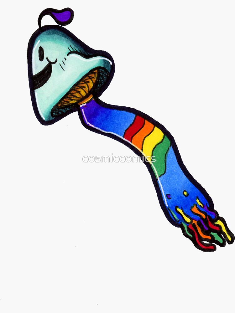 "Happy Shrooms" Sticker for Sale by cosmiccomics | Redbubble
