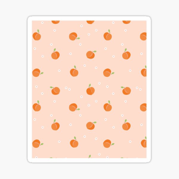 "peachy pattern aesthetic " Sticker by Nyanko-Sempai | Redbubble