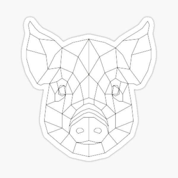 "Geometric Pig" Sticker for Sale by MisterGooseShop | Redbubble