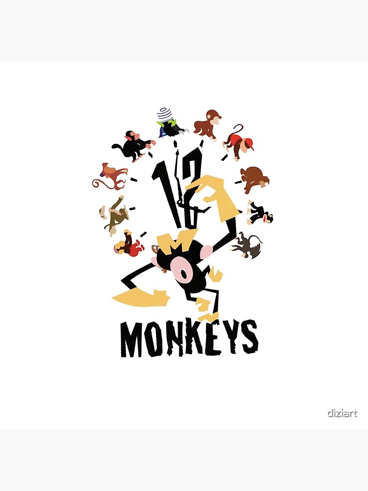 "The twelve monkeys; 12 animals illustration" Art Print by diziart ...