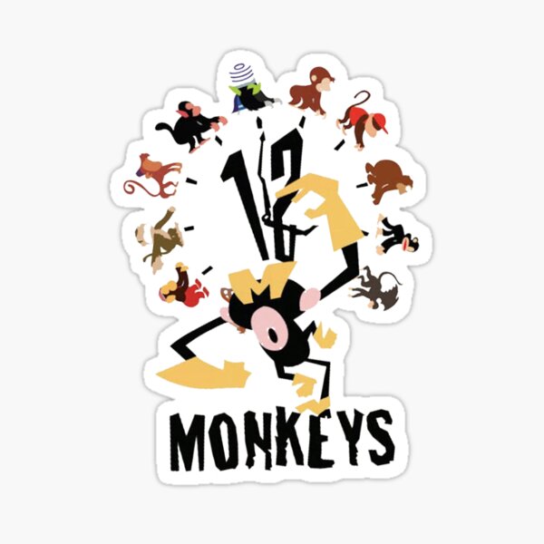 Pegatina «Los doce monos; Ilustración de 12 animales» de diziart ...