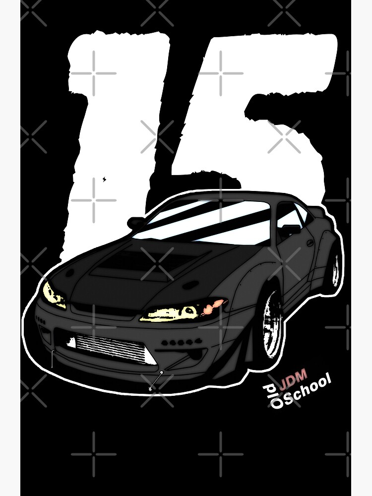 "JDM 15 Black [Black]" Poster for Sale by oldschooljdm | Redbubble