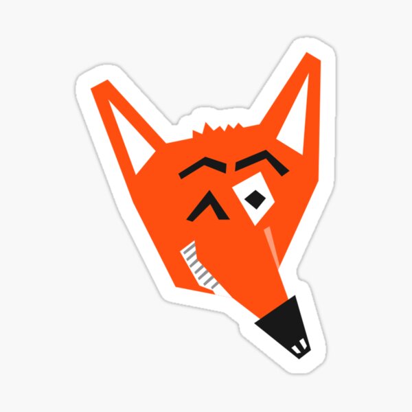 "The cartoon fox is winking" Sticker for Sale by diziart | Redbubble