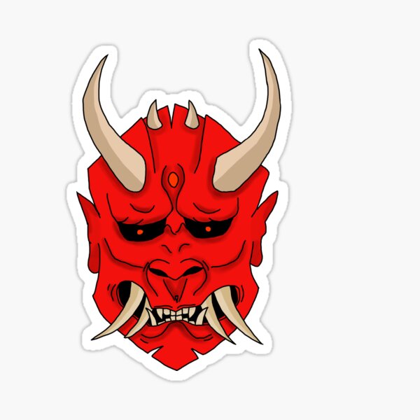 "Oni Mask" Sticker for Sale by AkaneHiro | Redbubble