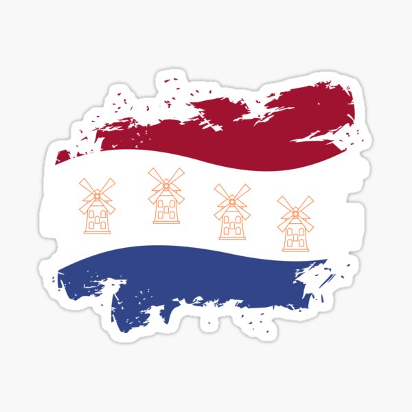 "Dutch windmill Holland flag" Sticker for Sale by Tee-S-Lab | Redbubble
