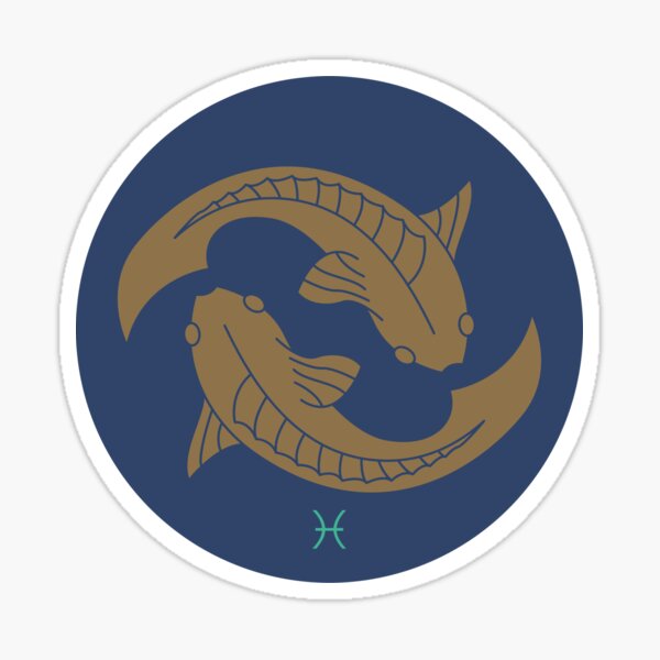 "Pisces Zodiac / Fish Star Sign Poster" Sticker by Thoth-Adan | Redbubble