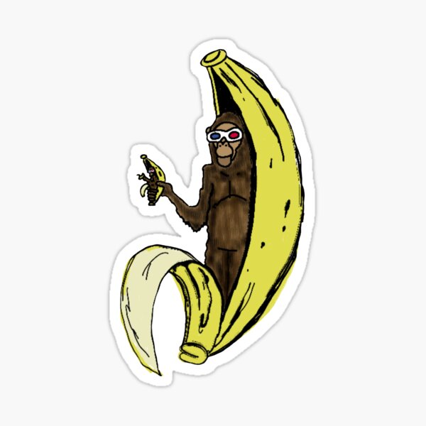 "Monkey Banana" Sticker for Sale by Mollie Swygart | Redbubble