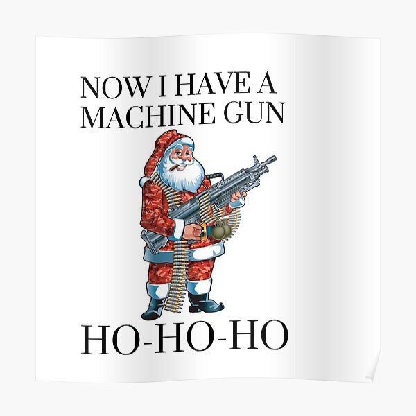 "Santa with machine gun" Poster by CGArtwork | Redbubble