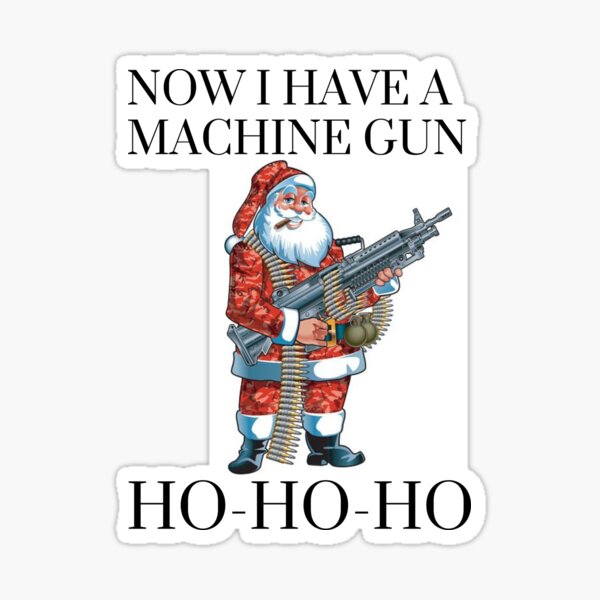 "Santa with machine gun" Sticker for Sale by CGArtwork | Redbubble