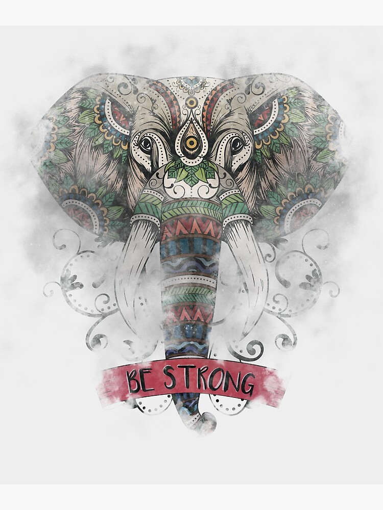"Ornamental Spiritual Elephant (Tribal Guardian Spirit)" Art Print for ...