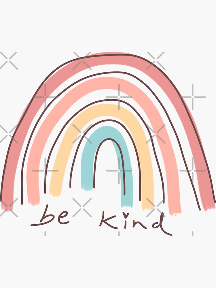 "be kind rainbow sticker" Sticker for Sale by lifewithrads | Redbubble