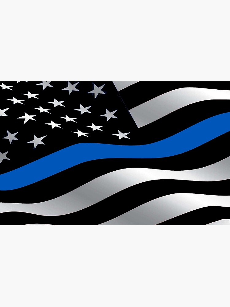 "Wavy Thin Blue Line American Flag" Photographic Print for Sale by ...