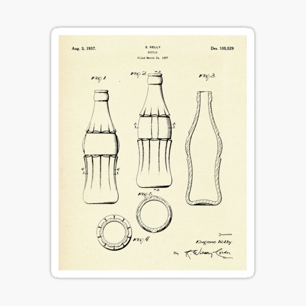 "Coca Cola Bottle-1937" Sticker by paulrommer | Redbubble