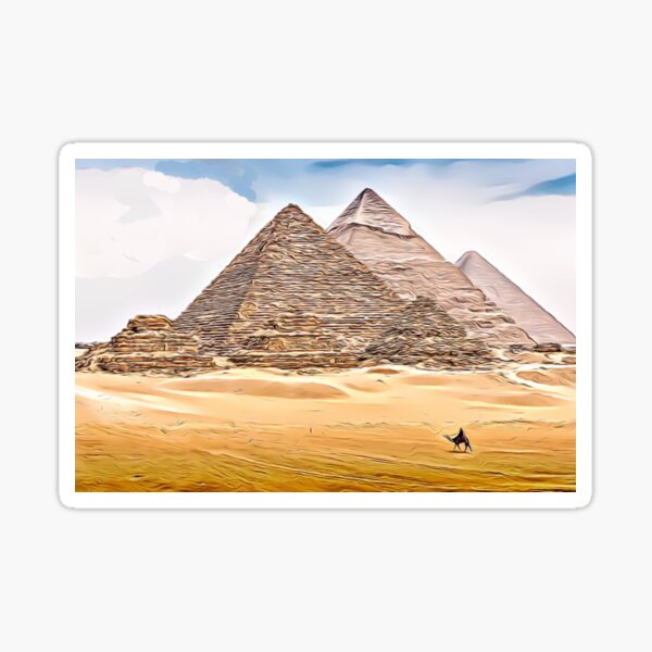 "Egypt, Pyramids, The Pyramids Of Giza - Egyptian Art" Sticker for Sale ...