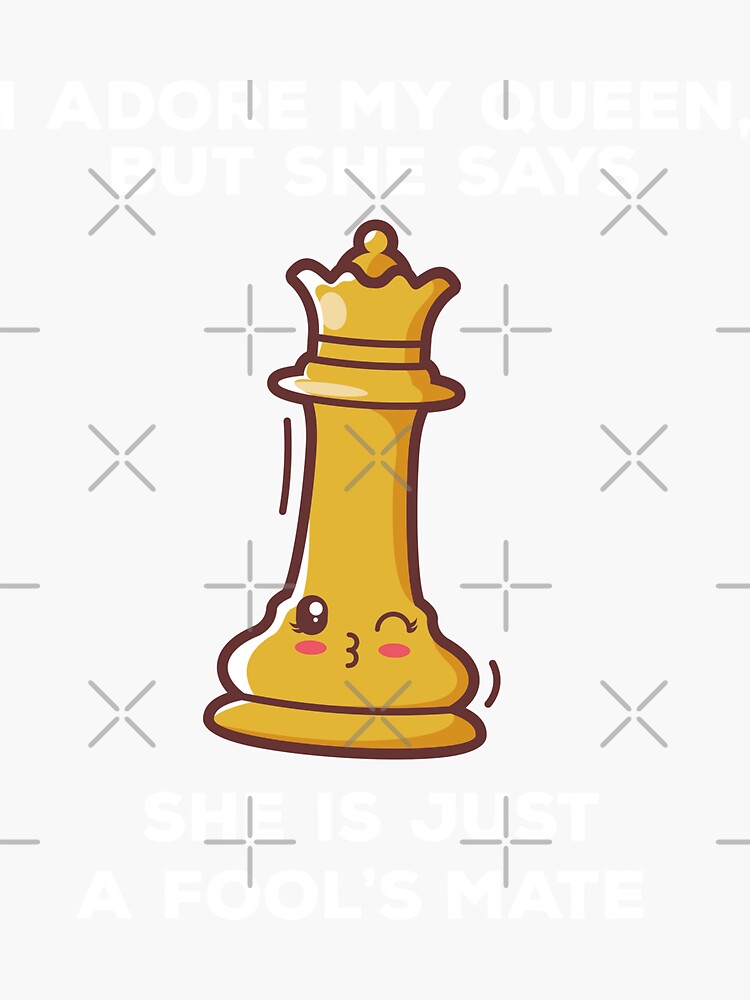 "Kawaii cute chess pieces gifts for chess players Quote Pun" Sticker by ...
