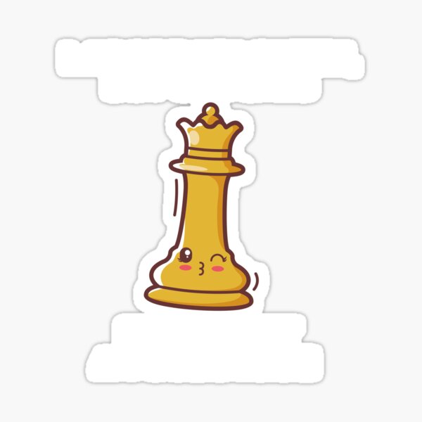 "Kawaii cute chess pieces gifts for chess players Quote Pun" Sticker ...
