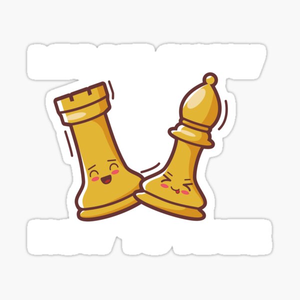 "Kawaii cute chess pieces gifts for chess players Quote Pun" Sticker by ...