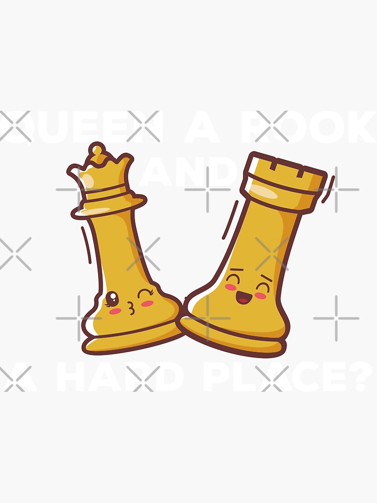 "Kawaii cute chess pieces gifts for chess players Quote Pun" Sticker ...