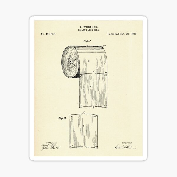 "Toilet paper roll-1891" Sticker for Sale by paulrommer | Redbubble