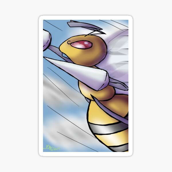 "Attack Beedrill" Sticker for Sale by TwizzArt | Redbubble