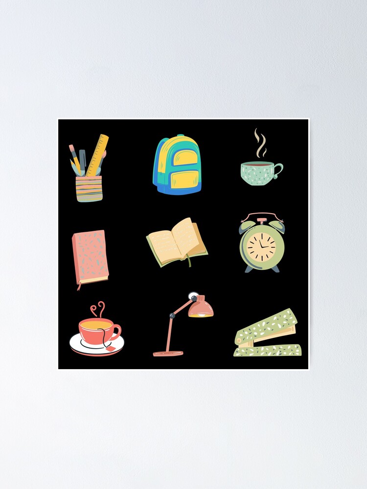 "Student life sticker pack" Poster for Sale by Norwegian-Moose | Redbubble