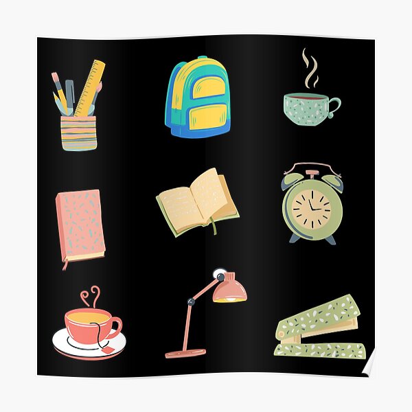 "Student life sticker pack" Poster for Sale by Norwegian-Moose | Redbubble