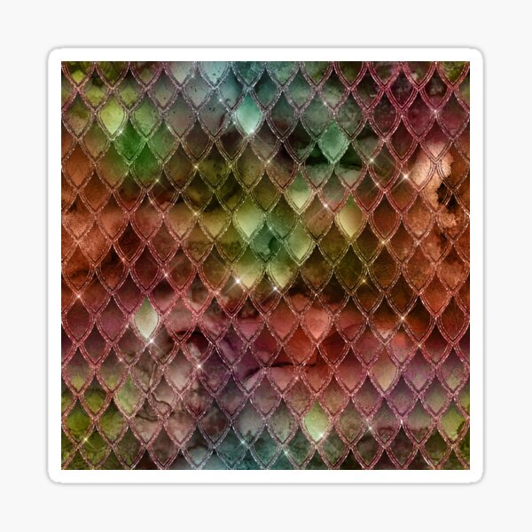 "Sparkly dragon scale design - multicolor" Sticker for Sale by ...