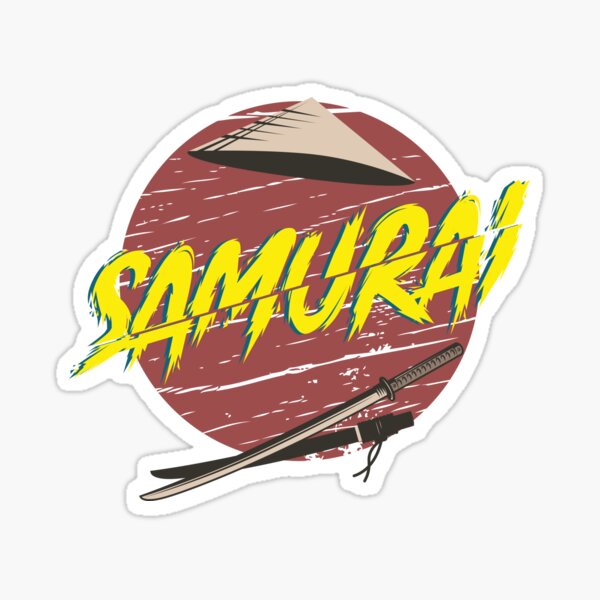 "SAMURAI ART, SAMURAI HAT, KATANA, RED SUN" Sticker for Sale by ...