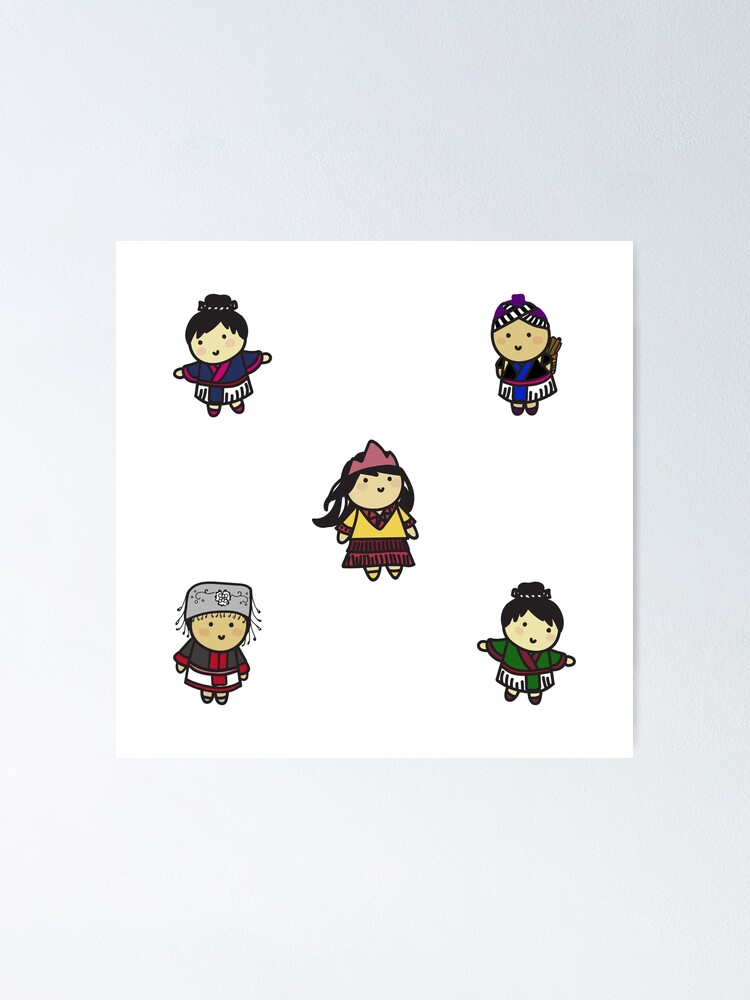 "Chibi Hmong Girl Group" Poster by Annpyon | Redbubble