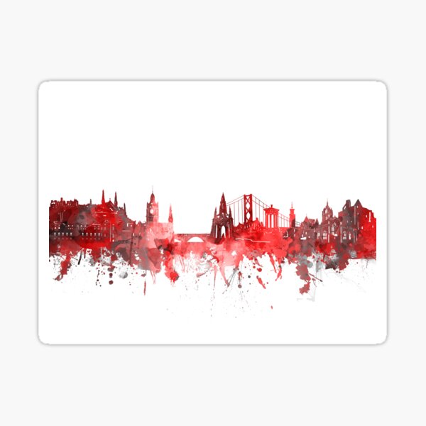 "edinburgh skyline red" Sticker for Sale by BekimART2 | Redbubble