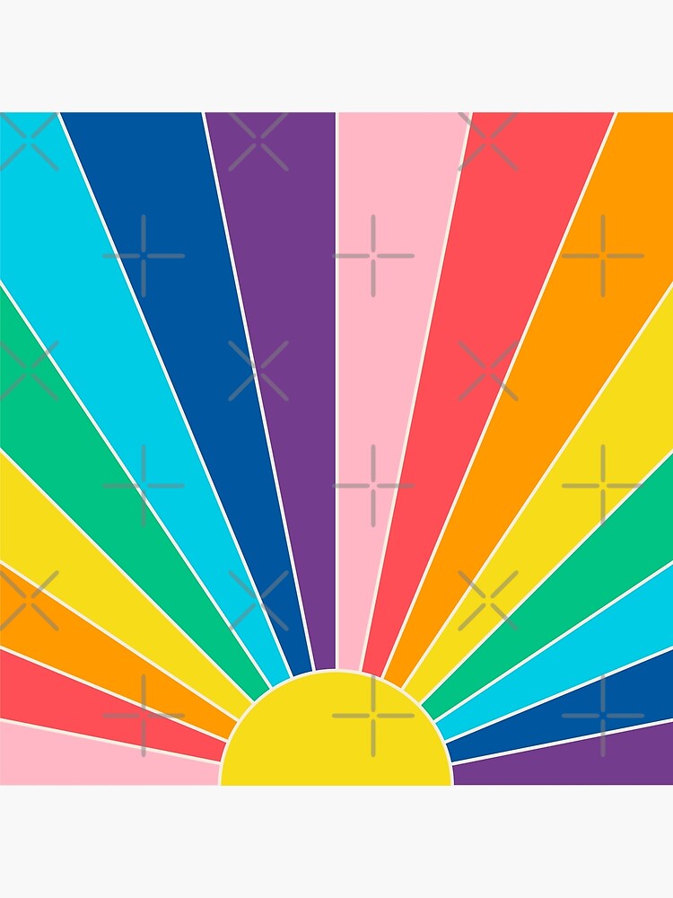 "Rainbow Sun Rays Art" Poster for Sale by AmberSpace | Redbubble