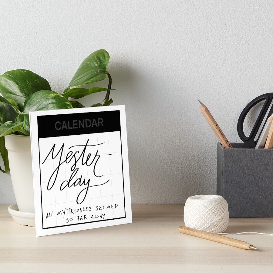"Yesterday Calendar" Art Board Print by caitlynbeatles | Redbubble