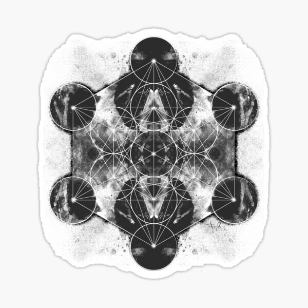 "Metatron's Cube silver" Sticker for Sale by filippobassano | Redbubble