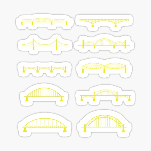 "Pittsburgh Bridges Sticker Pack " Sticker for Sale by BronsonLockwood ...
