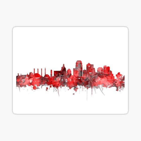 "kansas city skyline red" Sticker by BekimART2 | Redbubble