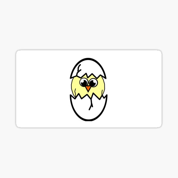 "Illustration of Chick Hatching from Egg" Sticker by SENCANSTORE ...