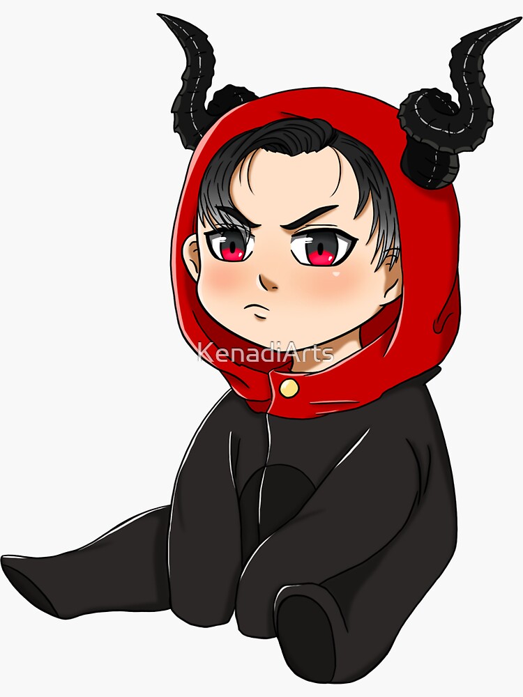 Pegatina «Pegatina Chibi Baby Lucifer Obey Me» de KenadiArts | Redbubble