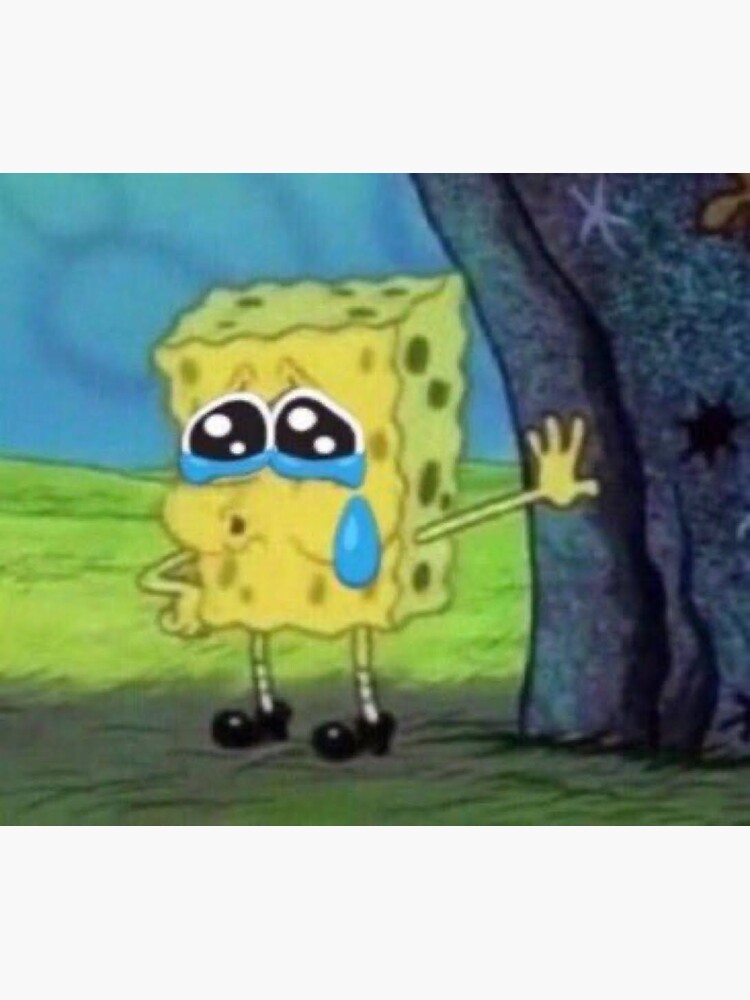 "spongebob meme crying " Sticker for Sale by WANDERINGNOMADS | Redbubble