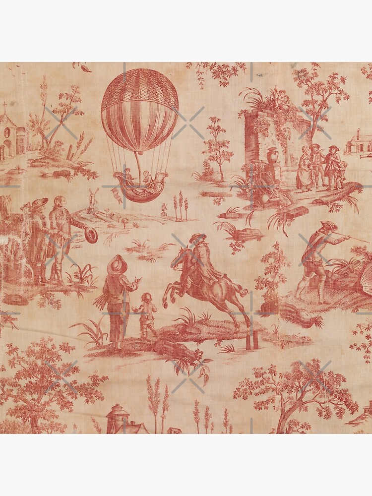 "Toile de Jouy 18th Century French Print: The Ballon of Gonesse Shows ...