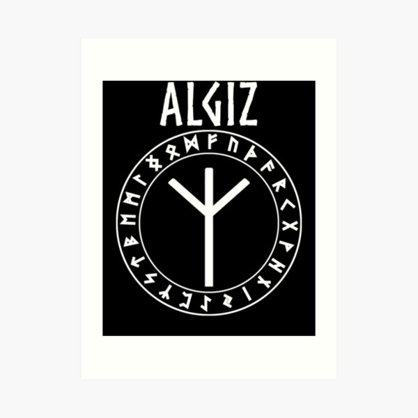 "Algiz Norse Rune of Protection" Art Print by WarlordApparel | Redbubble