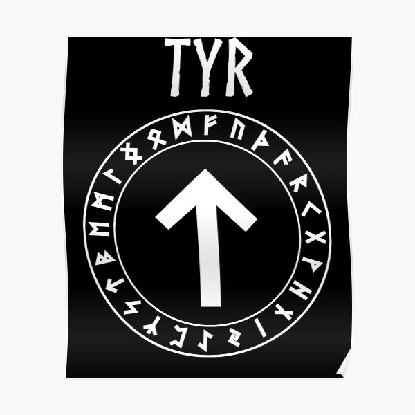 "Tyr Norse God Tiwaz Rune" Poster for Sale by WarlordApparel | Redbubble