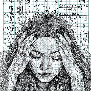 "Too Many (Math) Problems - Pen and Ink Drawing" Poster for Sale by ...