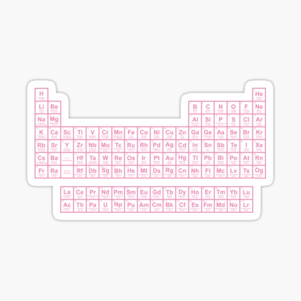"Pink Periodic Table" Sticker for Sale by Emllea | Redbubble