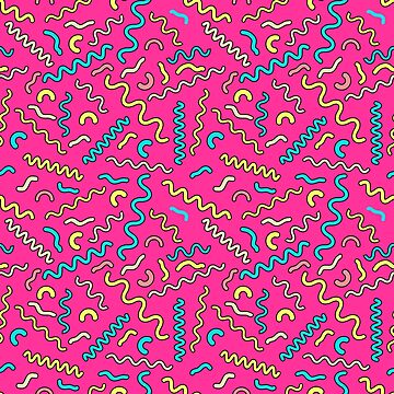 "Screaming Pink Squiggles in the 90's" Sticker for Sale by ...