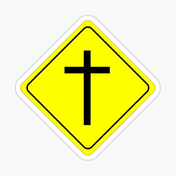 "Cross crossing sign" Sticker for Sale by NewCastleDesign | Redbubble